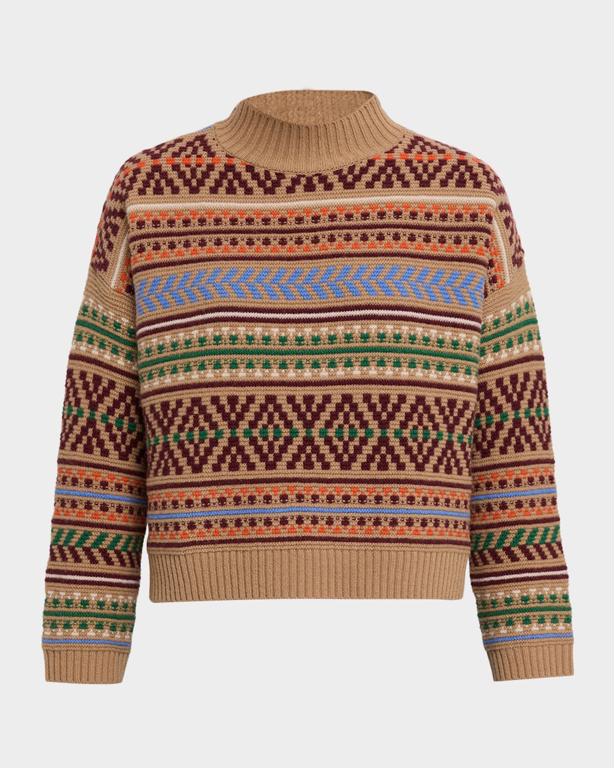 Weekend Max Mara - Festoso Multicolor Stitched Jacquard Knit Sweater