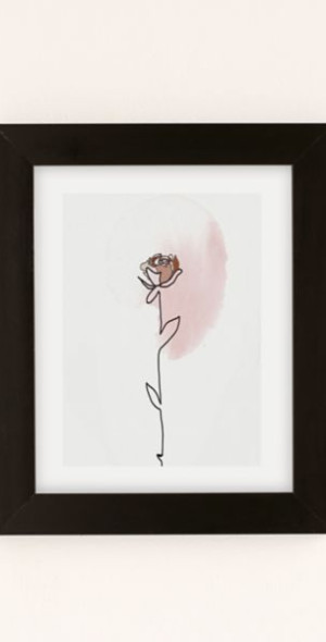 ilycreative - Linear Rose Art Print in Black Matte Frame at Urban ...