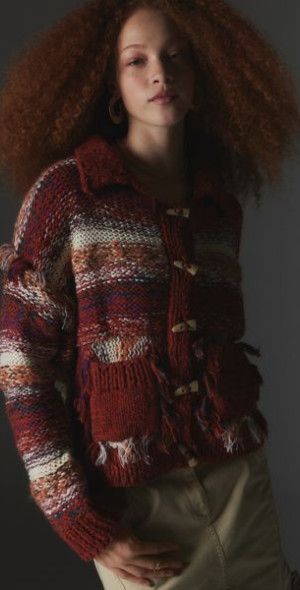 Mandinga - Reche Toggle Cardigan in Red, Women's at Urban Outfitters