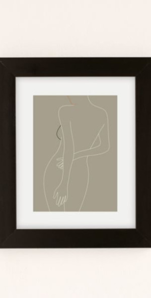 Nadja - Minimal Line Art Woman Figure Art Print in Black Matte Frame at ...