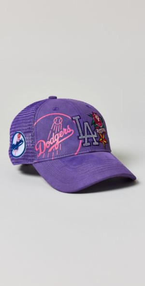 Pro Standard - MLB Los Angeles Dodgers Rhinestone Trucker Hat in Purple ...