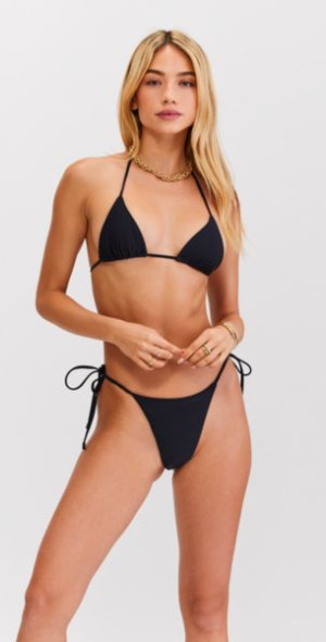 Sunkissed - Le Triangle String Bikini Bottom in Black, Women's at Urban Outfitters