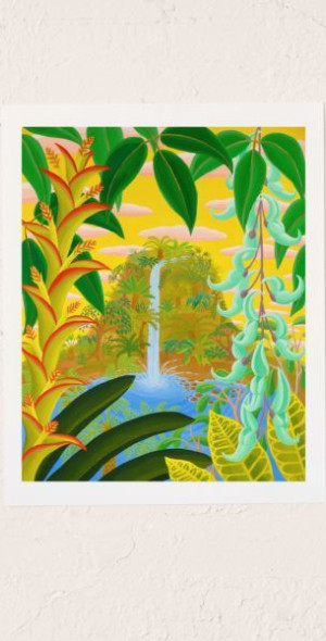 Urban Outfitters - Amy Lincoln Jungle Waterfall Art Print at