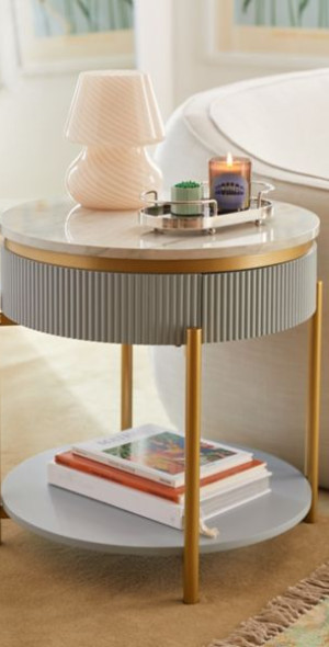 Urban Outfitters - Deco Round Side Table in Gold at