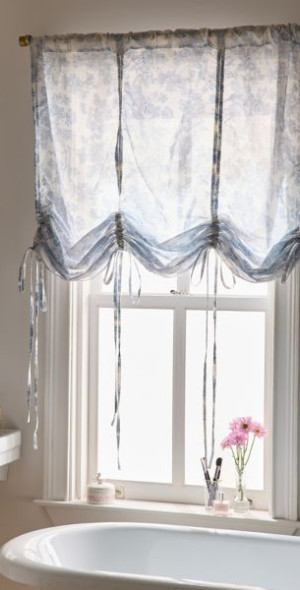 Urban Outfitters - Solid Balloon Bow Window Valance Panel in Blue at